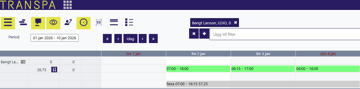 Traktamentesberäkning Transportavtalet